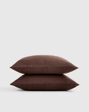 Quince European Linen Sham Set Espresso