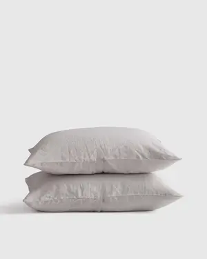 Quince European Linen Sham Set - Light Grey