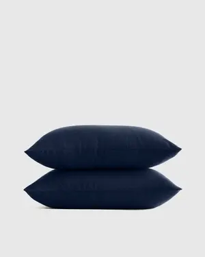 Quince European Linen Sham Set Navy