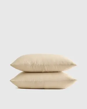 Quince European Linen Sham Set Oat