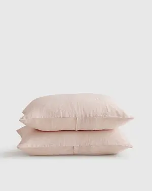 Quince European Linen Sham Set Soft Blush