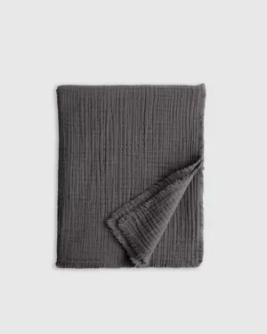 Quince Gauze Throw Charcoal