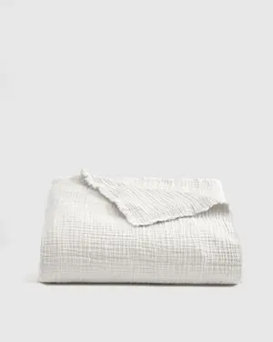 Quince Gauze Throw - White