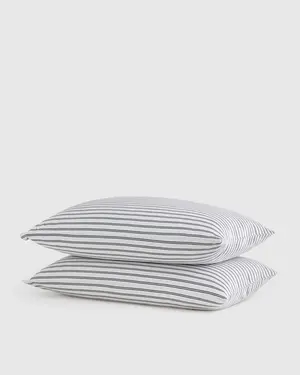 Quince Bamboo Pillowcase Set - Double Stripe Nightfall