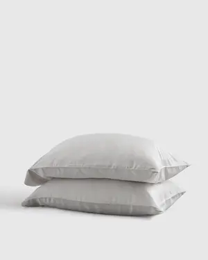 Quince Bamboo Pillowcase Set Light Grey
