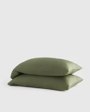 Quince Bamboo Pillowcase Set Olive