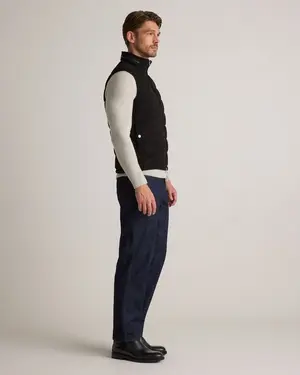 Quince 100% Suede Puffer Vest - Black