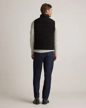 Quince 100% Suede Puffer Vest - Black