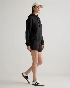 Quince Supersoft Fleece Pullover Hoodie - Black