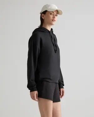 Quince Supersoft Fleece Pullover Hoodie - Black