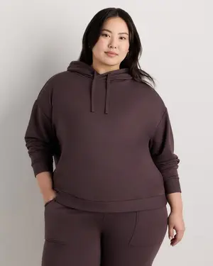 Quince Supersoft Fleece Pullover Hoodie - Dried Fig