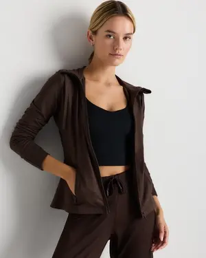 Quince Slim Fit Hooded Jacket - Heather Espresso