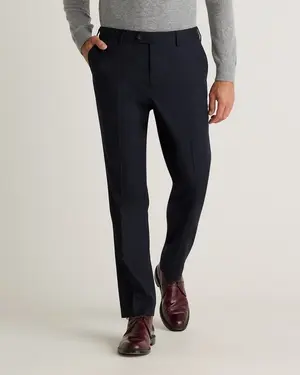 Quince Stretch Wool Slim Fit Dress Pants - Black