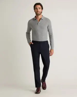 Quince Stretch Wool Slim Fit Dress Pants - Black