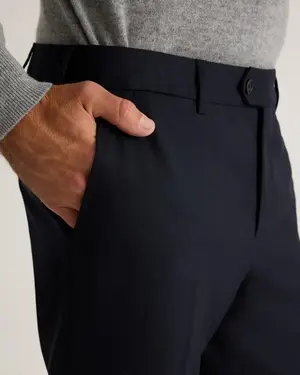 Quince Stretch Wool Slim Fit Dress Pants - Black