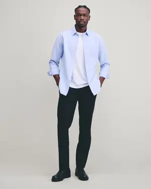 Quince Stretch Wool Slim Fit Dress Pants - Black