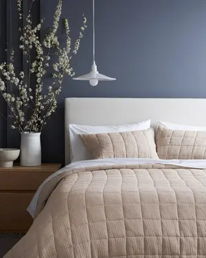 Quince Gauze Box Quilt Sham Set - Dune
