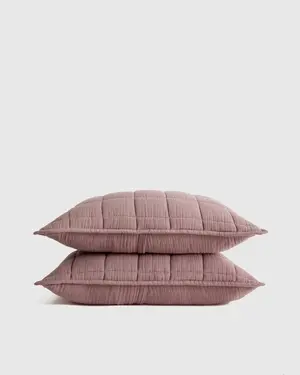 Quince Gauze Box Quilt Sham Set - Fig