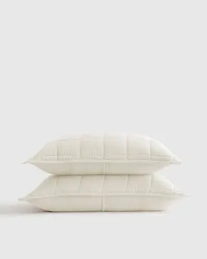 Quince Gauze Box Quilt Sham Set Ivory