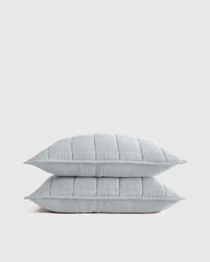 Quince Gauze Box Quilt Sham Set - Mist