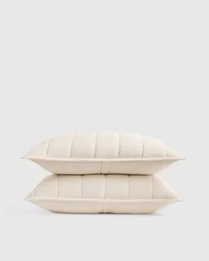 Quince Gauze Box Quilt Sham Set - Undyed