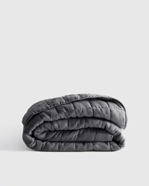 Quince European Linen Box Quilt - Charcoal