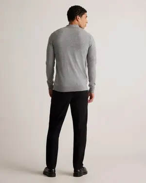 Quince Mongolian Cashmere Button Down Sweater - Heather Grey