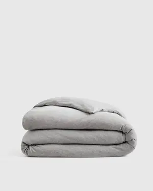 Quince Organic Jersey Duvet Cover - Heather Grey