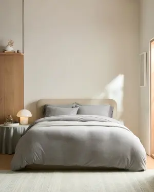 Quince Organic Jersey Duvet Cover - Heather Grey