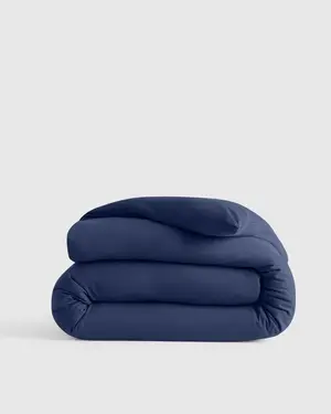 Quince Organic Jersey Duvet Cover - Navy