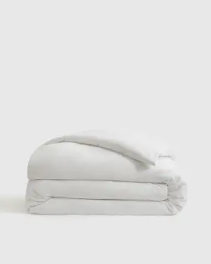 Quince Organic Jersey Duvet Cover - White
