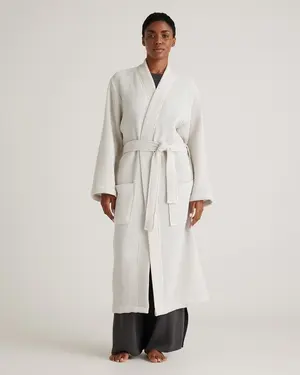 Quince Turkish Waffle Robe Silver