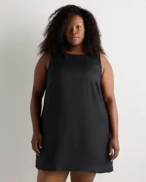 Quince 100% European Linen Tank Mini Dress - Black