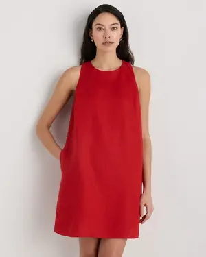 Quince 100% European Linen Tank Mini Dress - Chile
