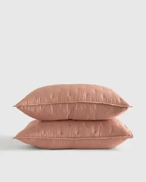 Quince Bamboo Dream Quilted Sham Set Clay