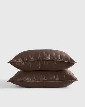 Quince Bamboo Dream Quilted Sham Set Espresso