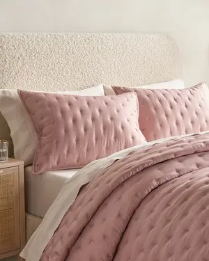 Quince Bamboo Dream Quilted Sham Set - Fig