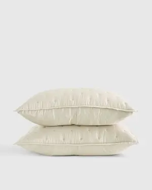 Quince Bamboo Dream Quilted Sham Set - Ivory