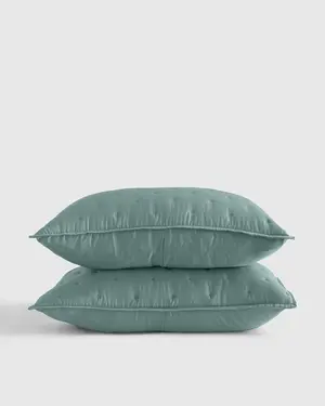Quince Bamboo Dream Quilted Sham Set Ocean