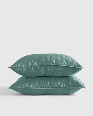 Quince Bamboo Dream Quilted Sham Set - Ocean