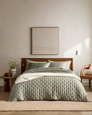 Quince Bamboo Dream Quilted Sham Set - Sage