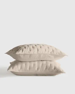 Quince Bamboo Dream Quilted Pillowcase Set - Sand