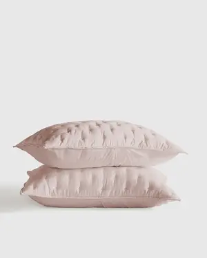 Quince Bamboo Dream Quilted Sham Set - Soft Blush