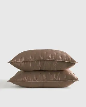 Quince Bamboo Dream Quilted Sham Set - Walnut