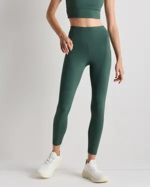 Quince Power-up High-rise Training Pocket Legging - Big Sur Green