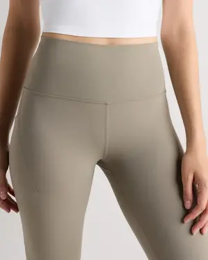 Quince Power-up High-rise Training Pocket Legging - Desert Tan