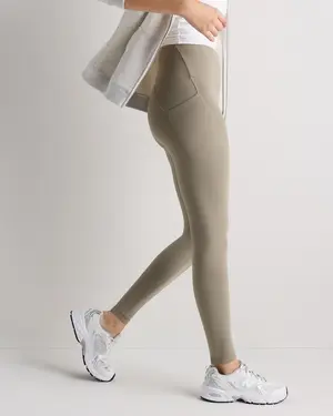 Quince Power-up High-rise Training Pocket Legging - Desert Tan