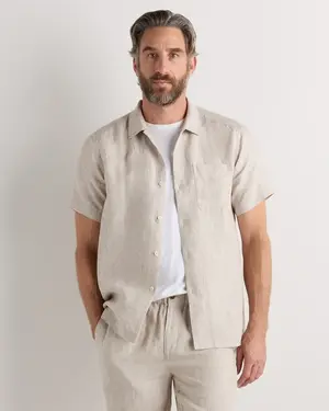Quince 100% European Linen Camp Shirt - Flax