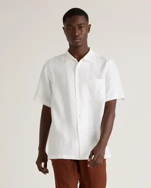 Quince 100% European Linen Camp Shirt - White