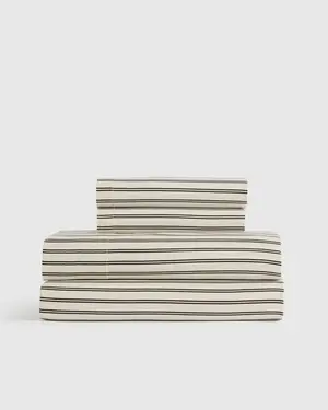 Quince Bamboo Sheet Set Double Stripe Espresso